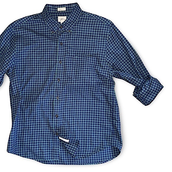 J. Crew | Shirts | J Crew Brushed Twill Shirting Navy Windowpane Plaid Slim Untucked | Poshmark